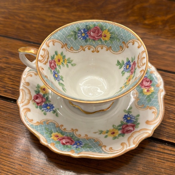 Schumann | Kitchen | Vintage Schumann Germany Floral And Gold Cup And ...